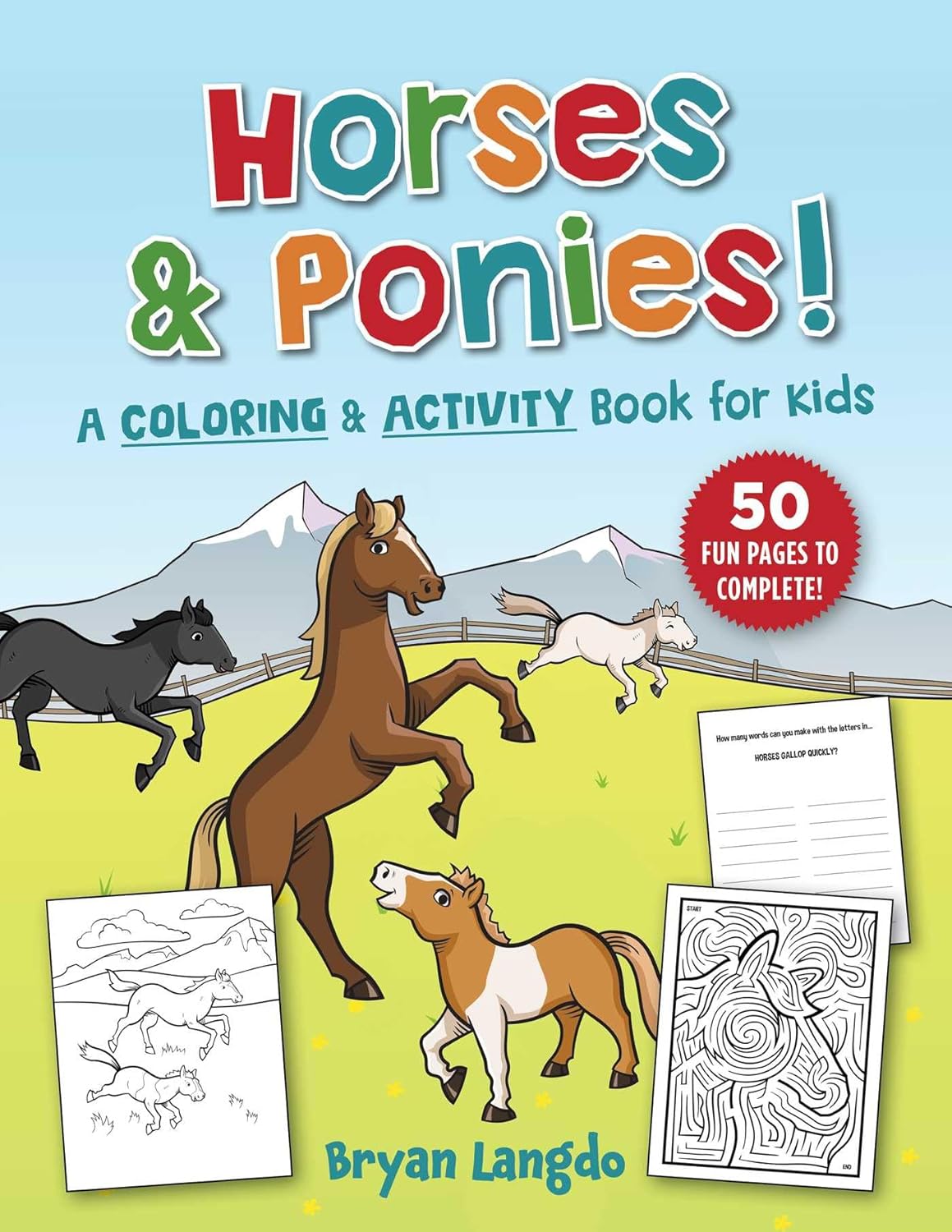 Horses & Ponies! A Coloring and Activity Book for Kids – MPHOnline.com