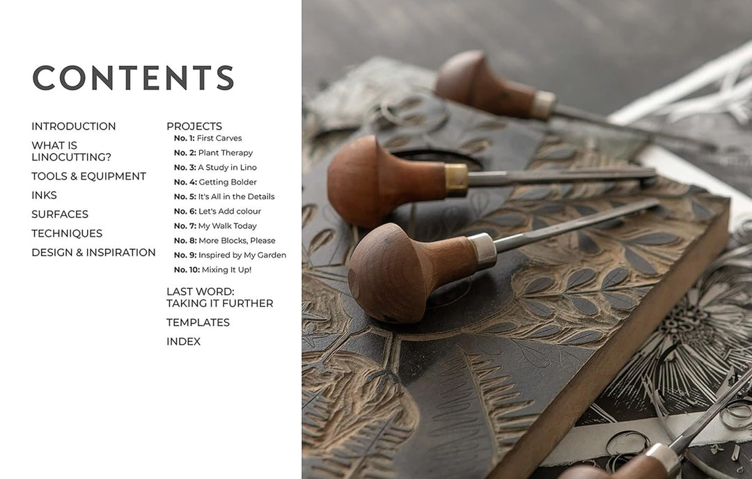 Nature Imprinted: A complete guide to lino printing, with 10 nature in ...