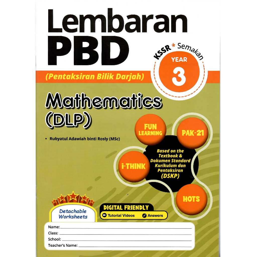 Lembaran PBD Mathematics (DLP) Year 3 '24 – MPHOnline.com
